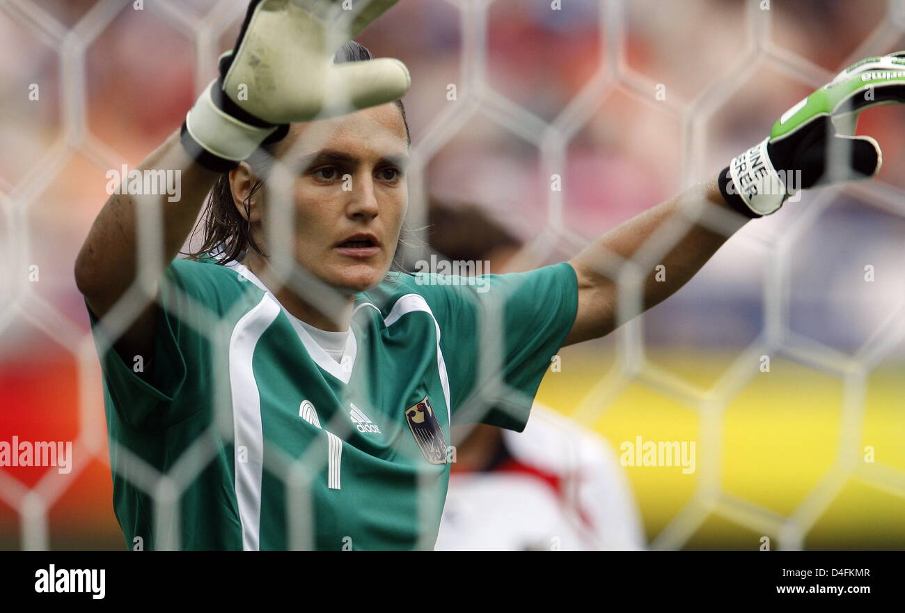 Goalkeeper of Germany Nadine Angerer reacts during the Women's football ...