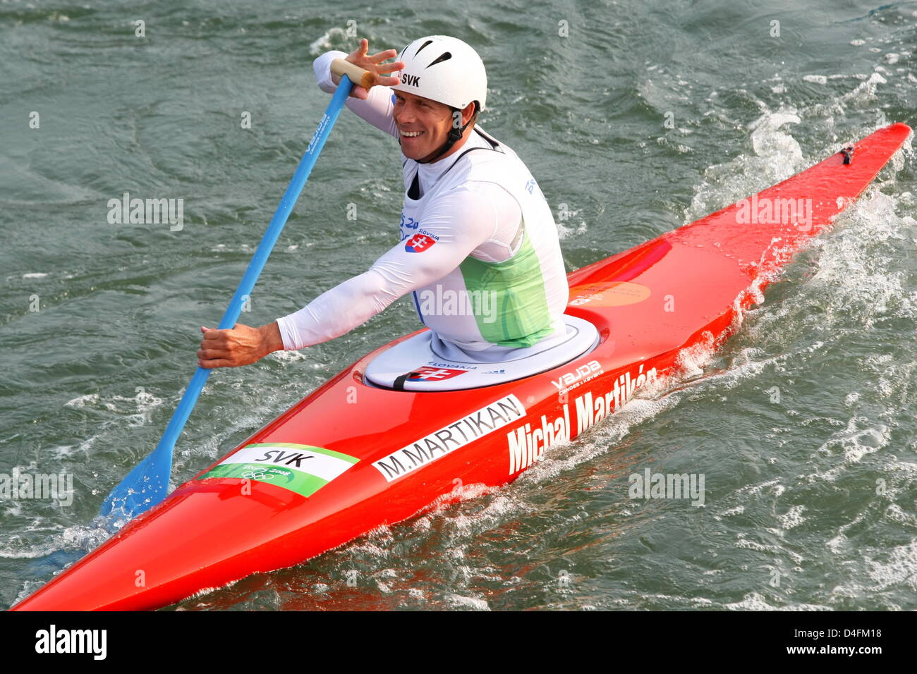 Michal Martikan of Slovakia reacts after winning the Olympic Kayak ...