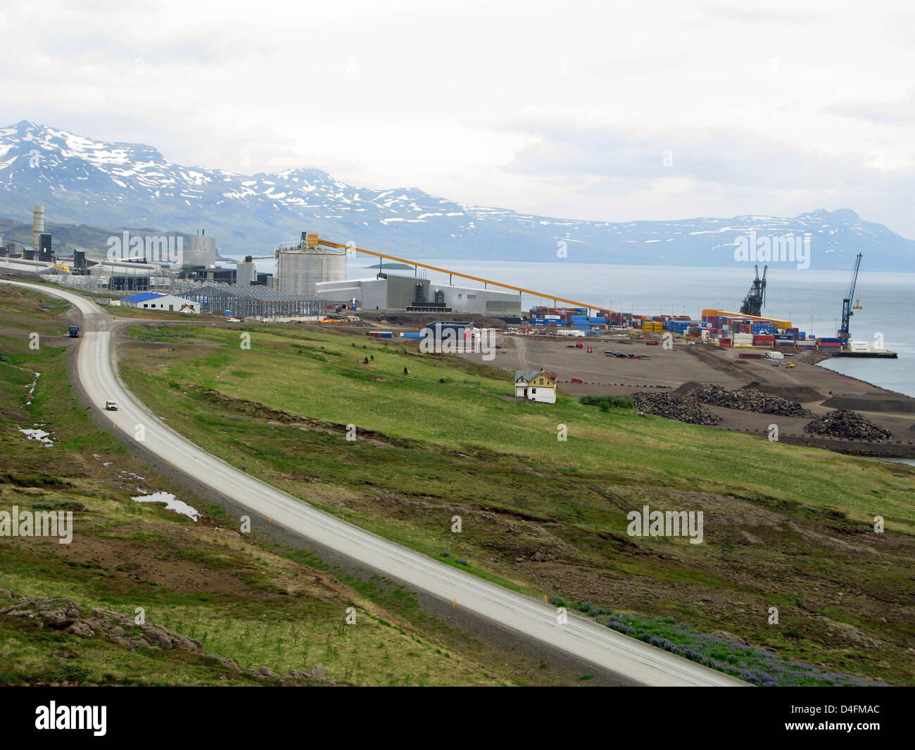 The photo shows the newly erected aluminium factory Fjardaál of US ...