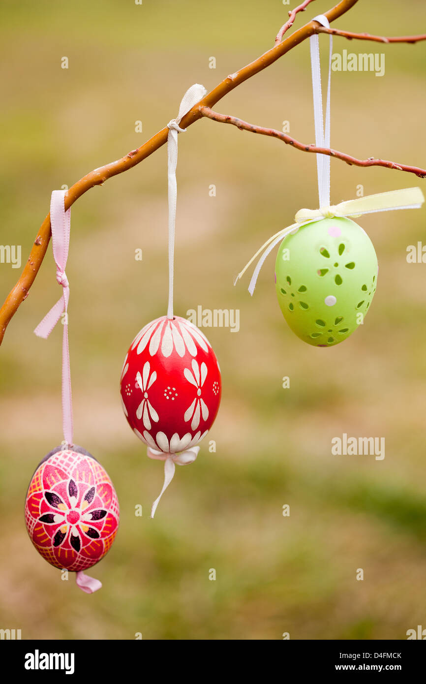 Three Easter eggs Stock Photo - Alamy