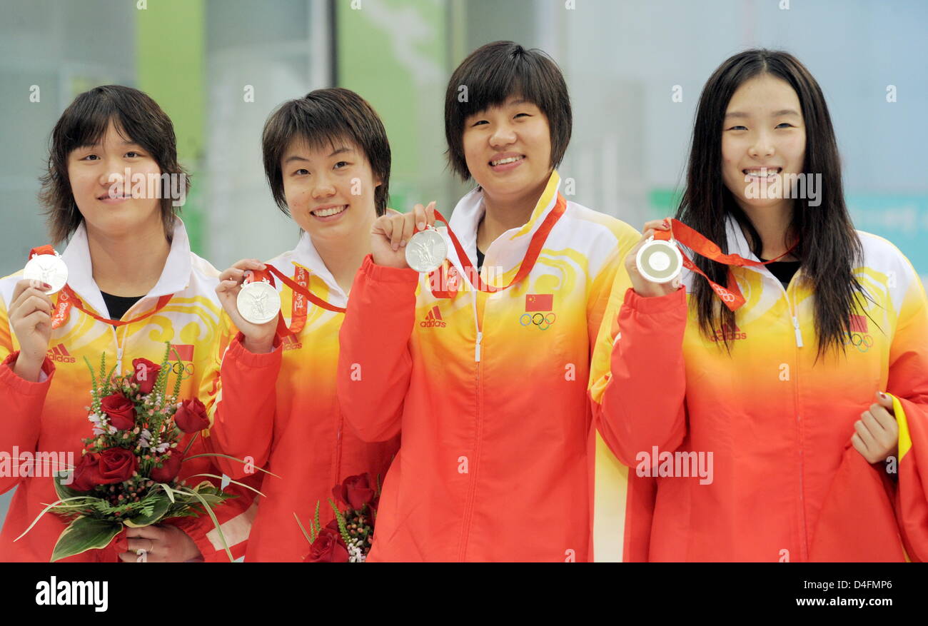 Pang Jiaying (L-R), Tan Miao, Zhu Qianwei and Yang Yu of China show ...