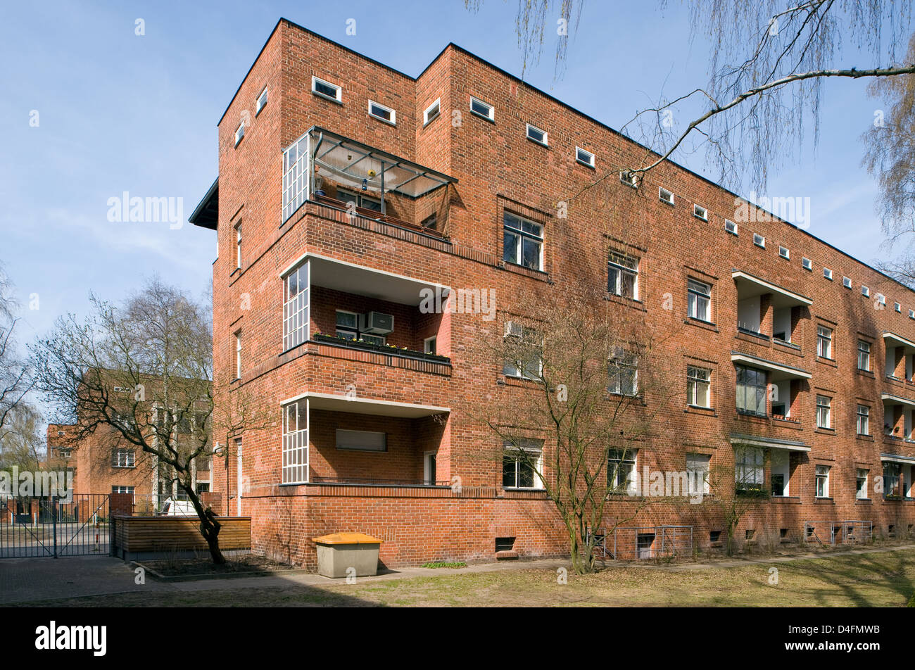 Berlin, Germany, residential buildings in the village of Schiller Park ...
