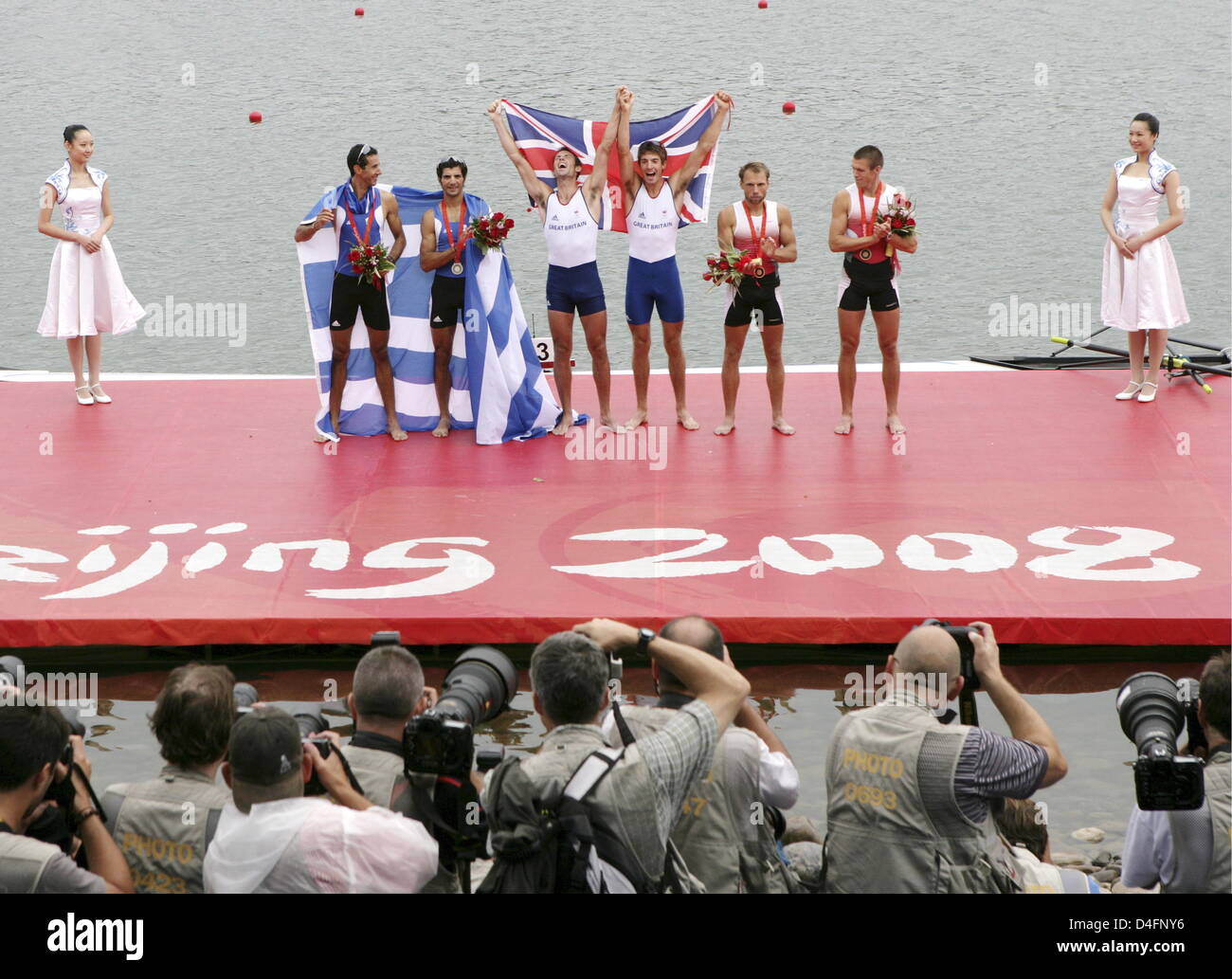 The Leightweight Men`s Double Sculls (L to R) from Greece, Great ...