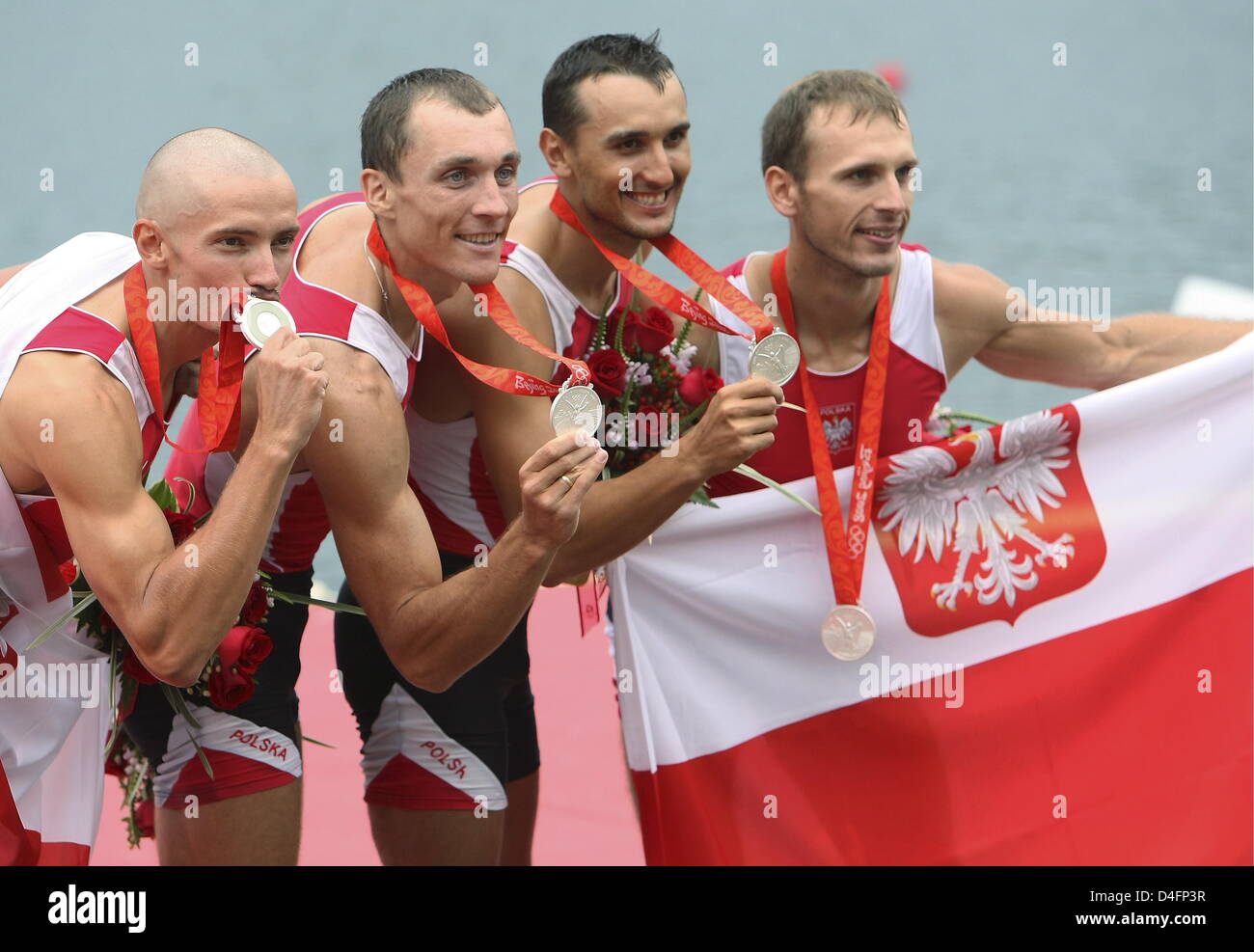 (R-L) Poland's Lukasz Pawlowski, Bartholomiej Pawelczak, Milosz ...