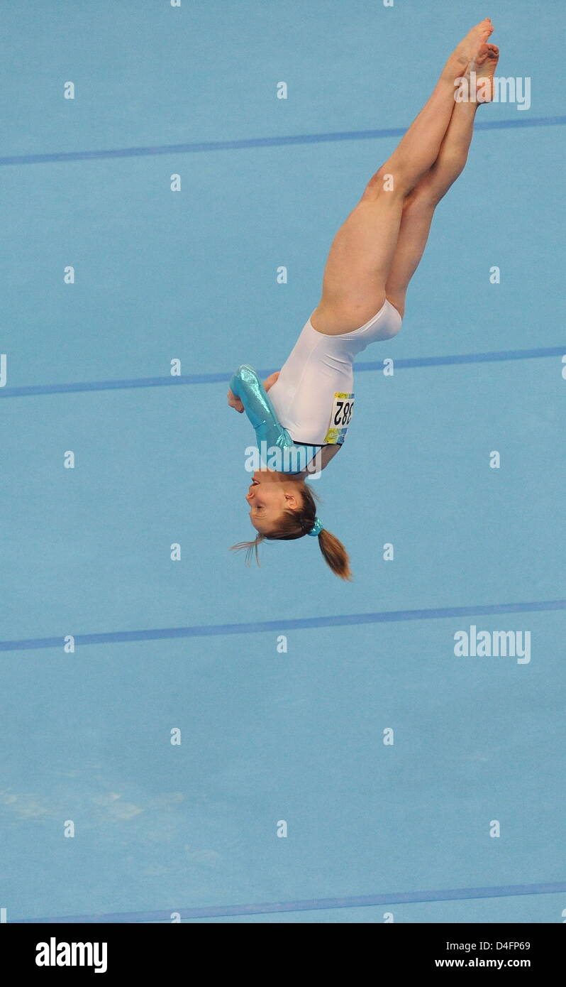 Romanian Sandra Izbasa competes at the Floor Exercise Final during the ...