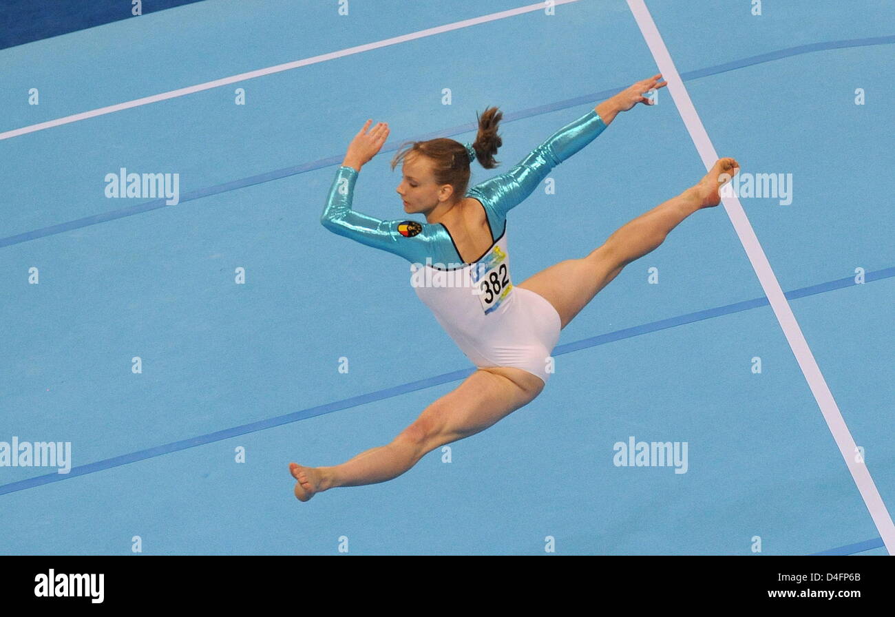 Romanian Sandra Izbasa competes at the Floor Exercise Final during the ...