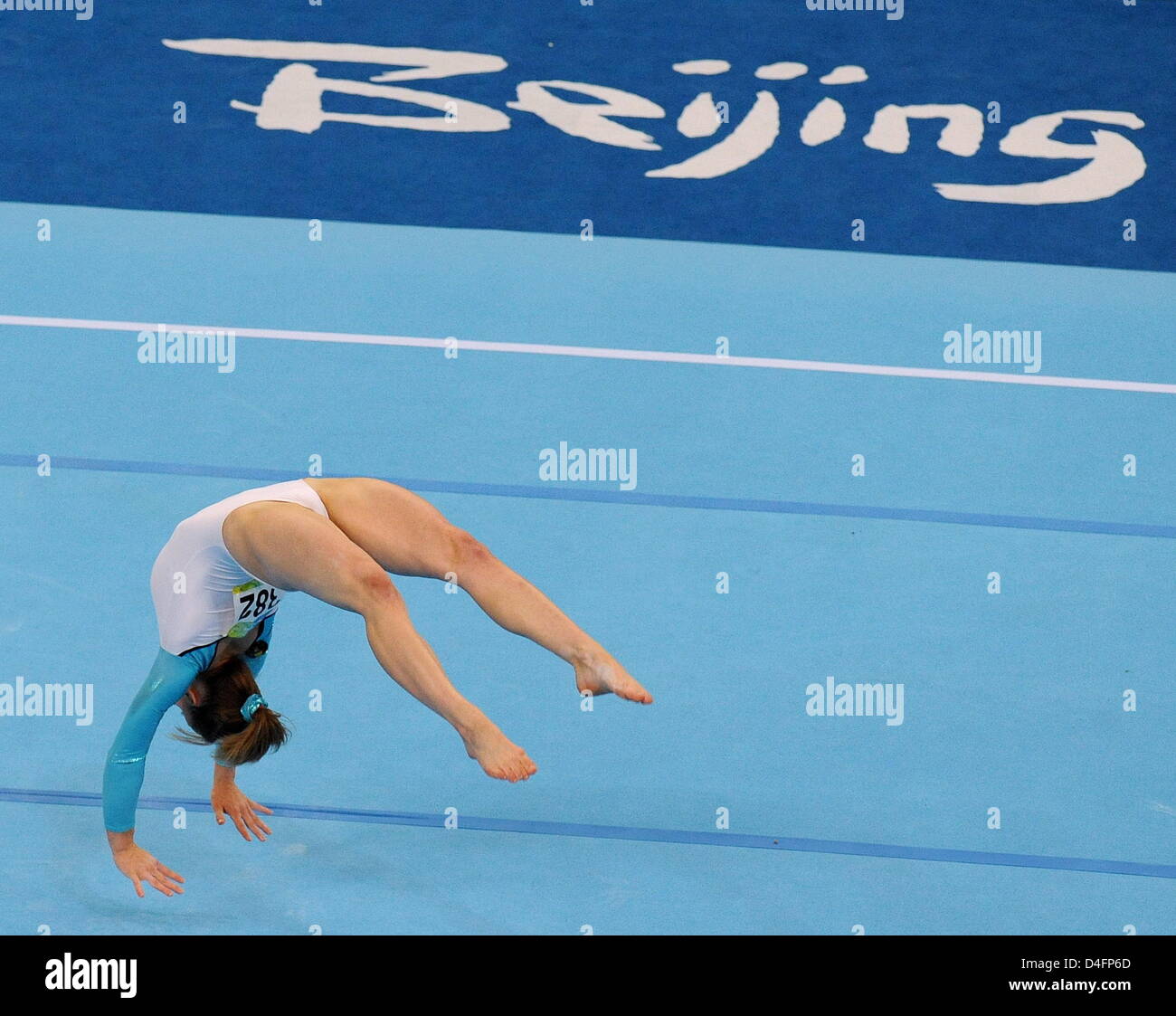 Romanian Sandra Izbasa competes at the Floor Exercise Final during the ...
