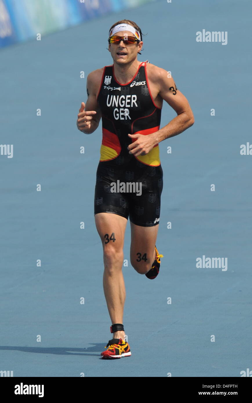 Daniel Unger from Germany runs in the men's Triathlon event at the ...