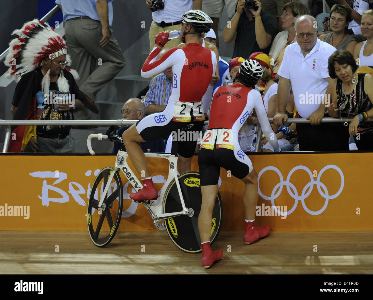 Roger Kluge (L) and Olaf Pollack from Germany seen after the Men's ...