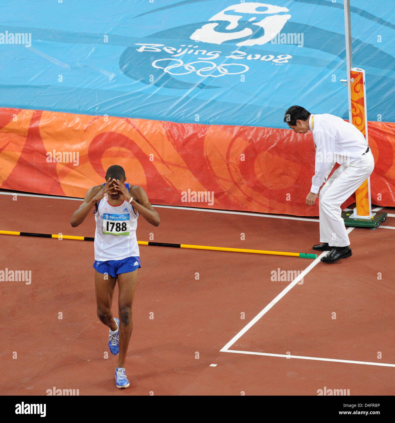 Secondplaced Germaine Mason of Great Britain reacts after his last ...