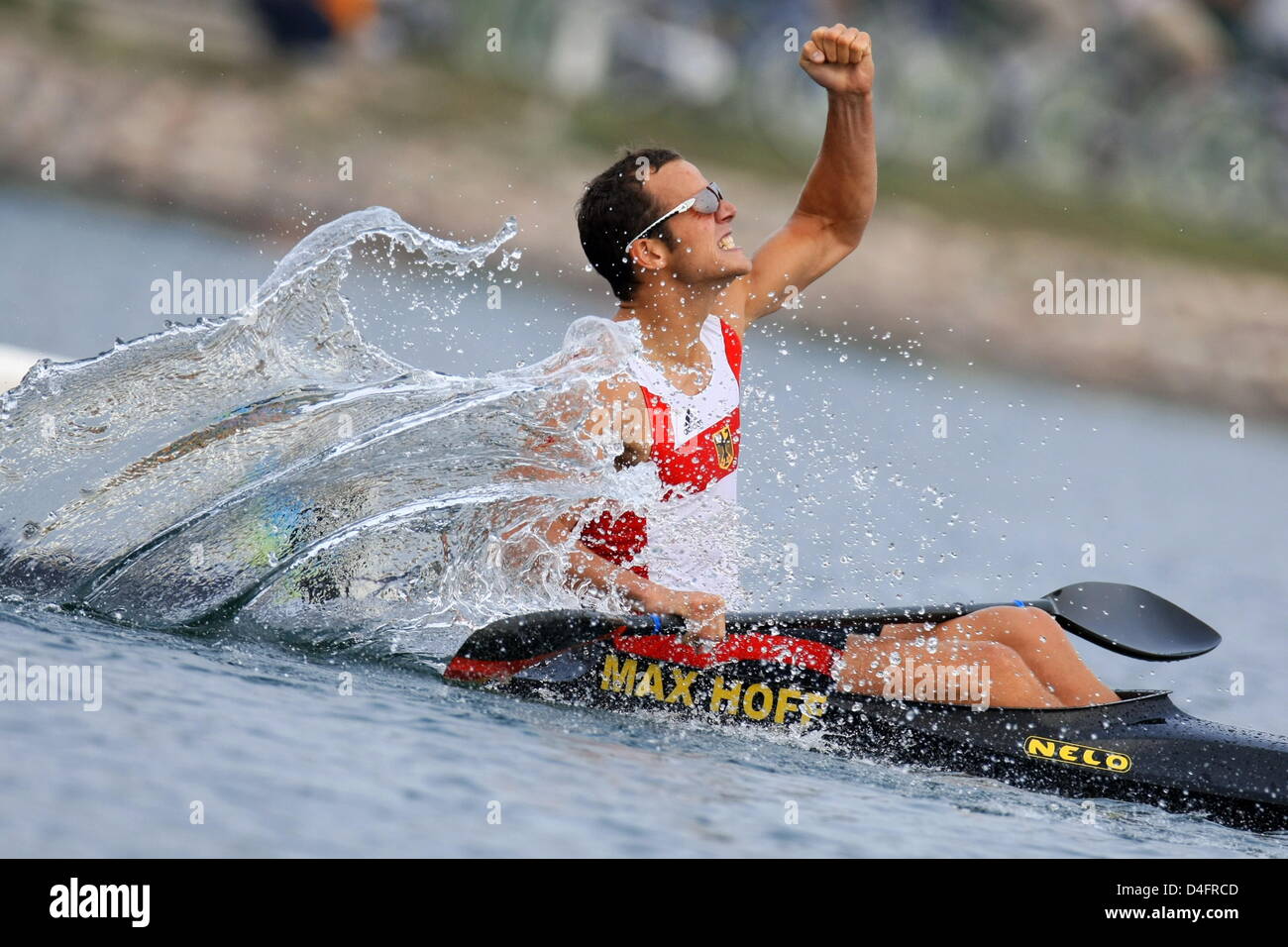 Max Hoff of Germany celebrates after the Kayak Single 1000m Men ...