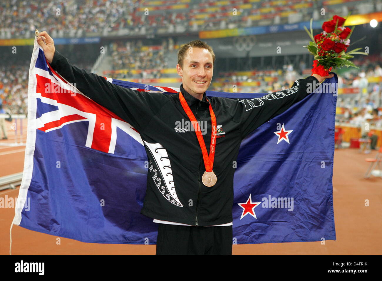 Bronze medalist Nicholas Willis of New Zealand celebrates with his ...