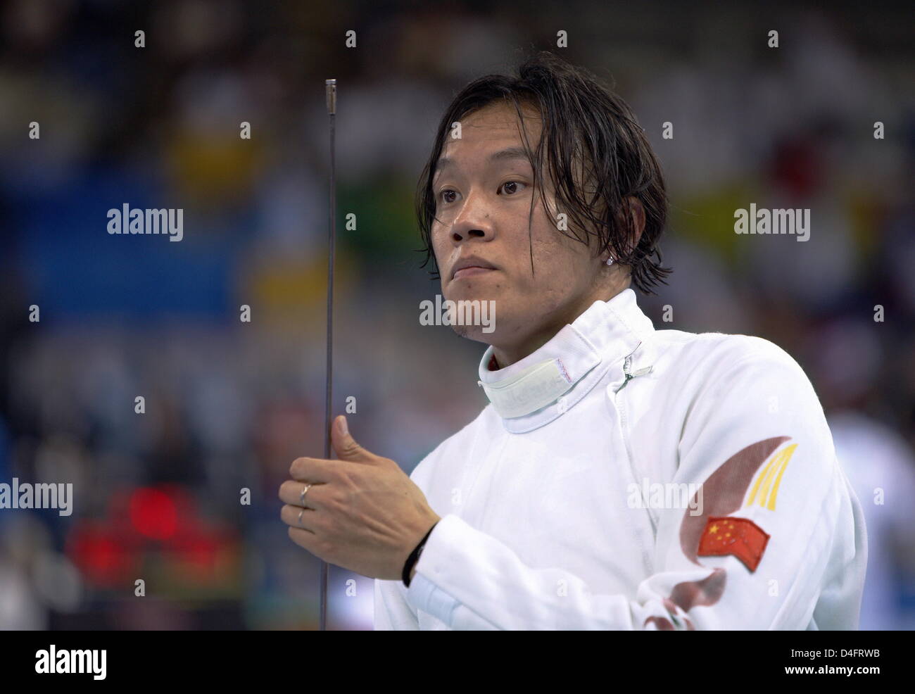 Zhenhua Qian of China is seen during the Men·s Fencing Epee One Touch ...