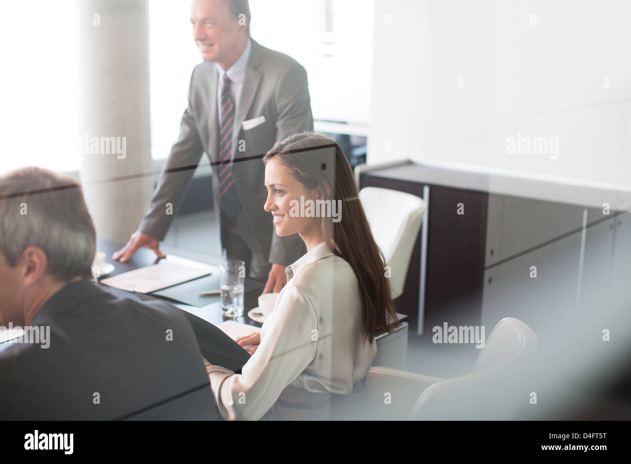 Communication sitting meeting smiling authority hi-res stock ...