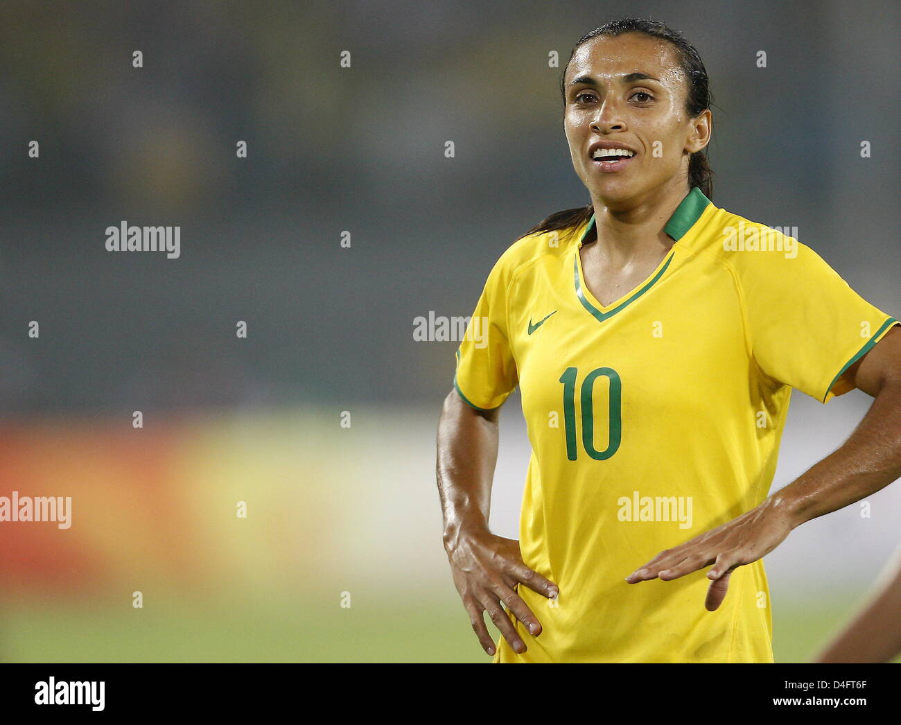 Marta of Brazil smiles during the Women's football gold medal match ...