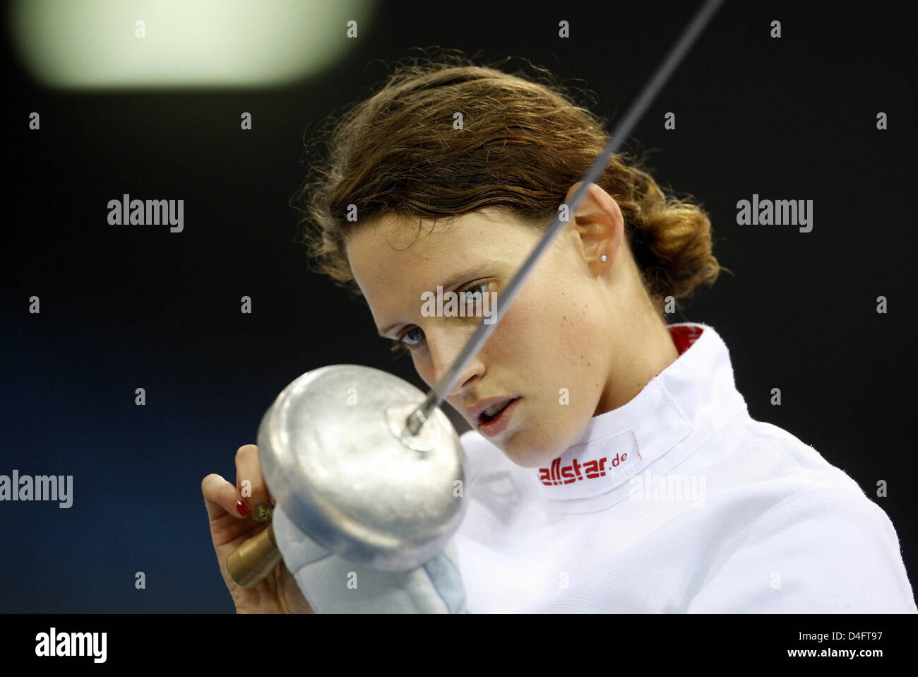 Lena Schoeneborn of Germany prepares for the Women's Fencing Epee One ...