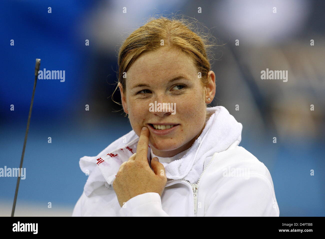 Eva Trautmann of Germany gestures during the women·s Fencing Epee One ...