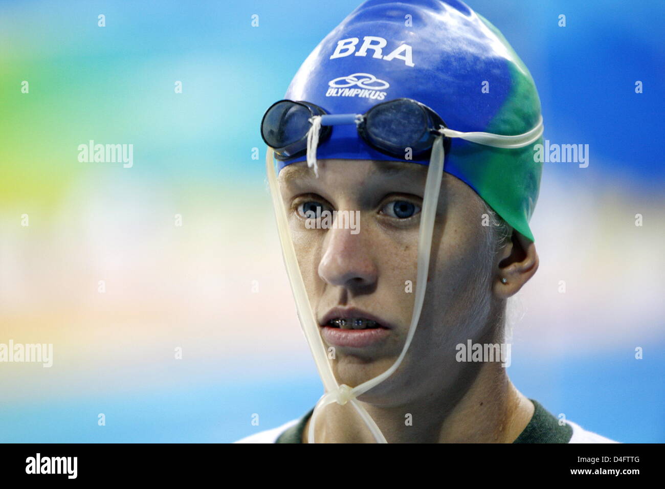 Yane Marques of Brazil reacts after the Women's Swimming 200m Freestyle ...