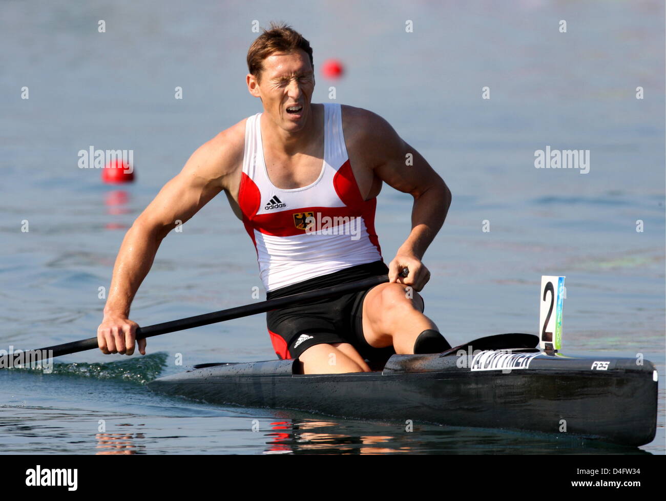 German Andreas Dittmer after competing in Canoe Single (C1) 1000m Men ...