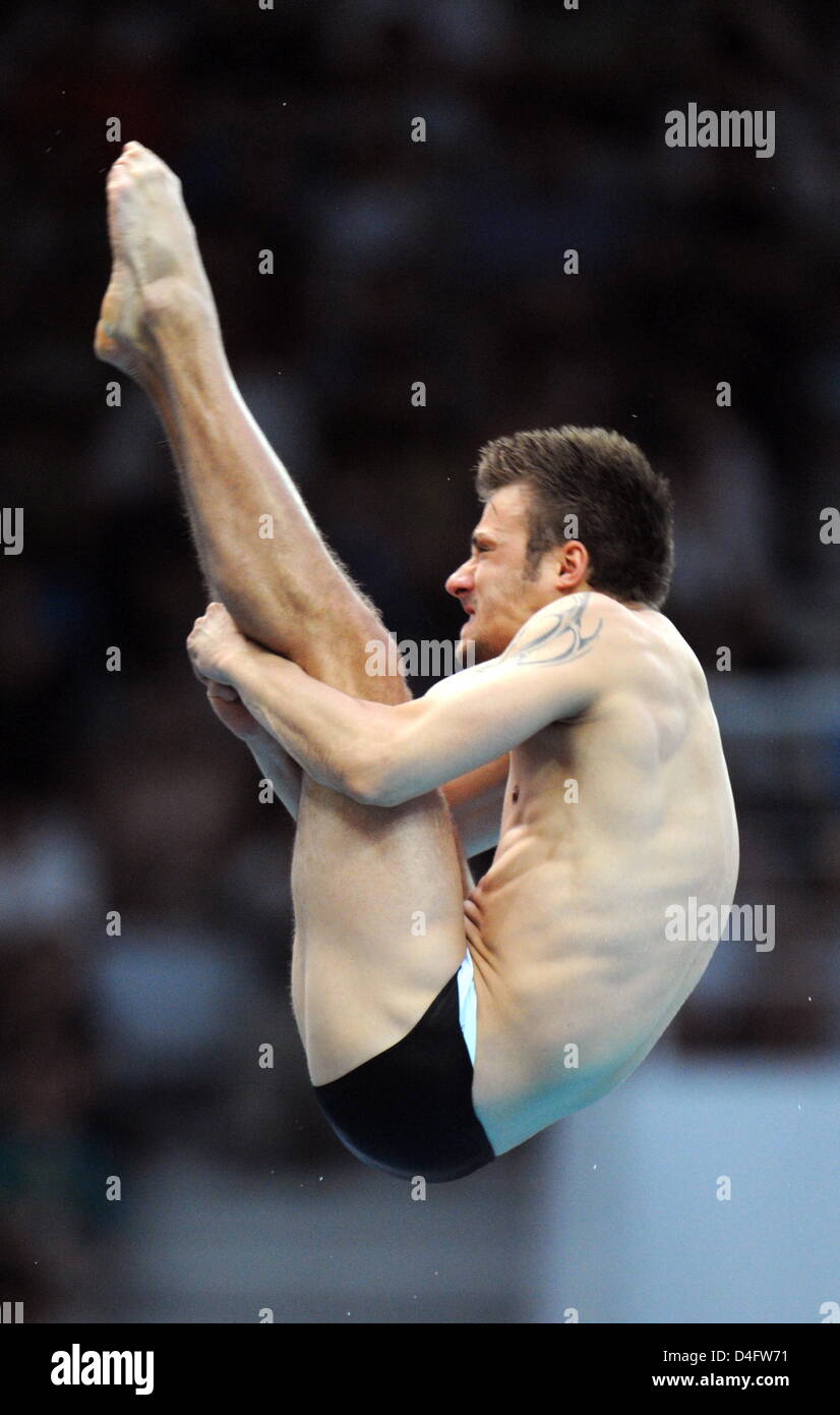 German diver Sascha Klein competes during men's 10m platform semifinal ...