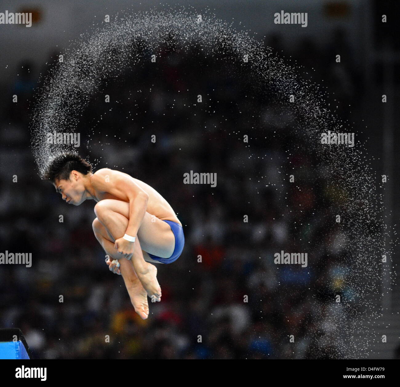 Huo Liang of China competes during men's 10m platform semifinal of the ...
