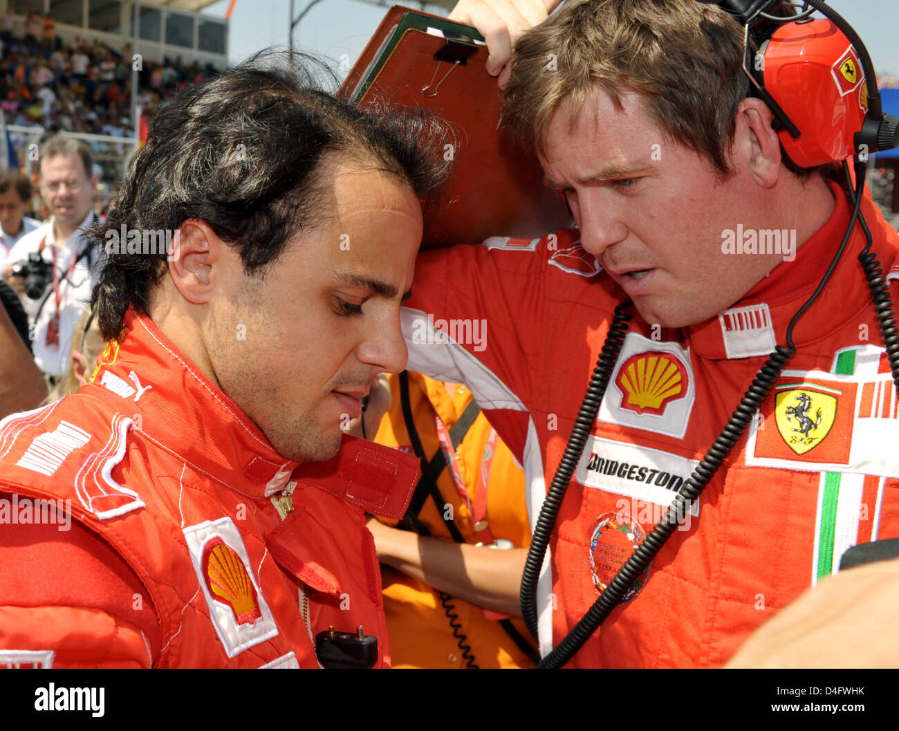 Brazilian Formula One driver Felipe Massa of Ferrari (L) seen in the ...
