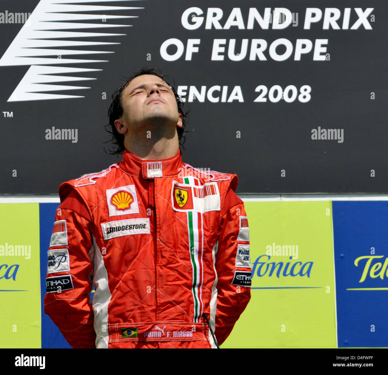 Brazilian Formula One driver Felipe Massa of Ferrari celebrates his ...