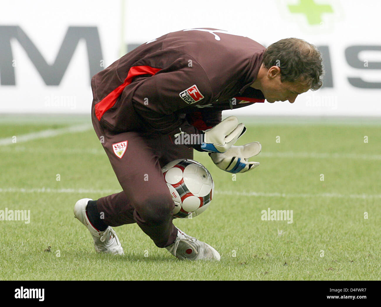 Stuttgart's keeper Jens Lehmann warms up prior to the Bundesliga soccer ...