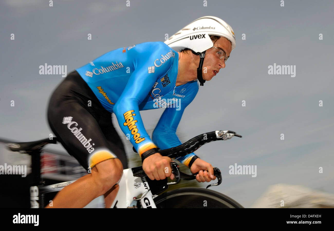 Germany's Linus Gerdemann of Team Columbia cycles the Tour of Germany's ...