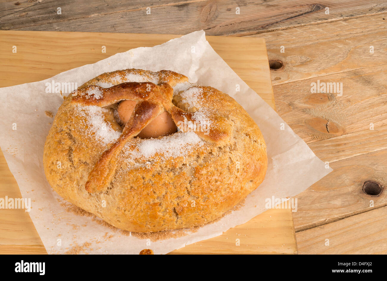 Freshly baked Spanish Easter cake, mona de pascua Stock Photo - Alamy
