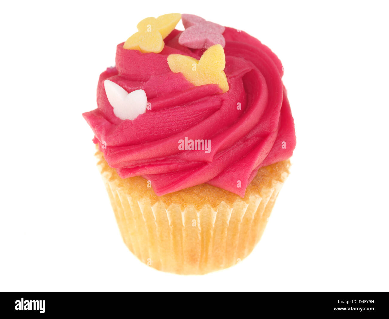 Single Individual Baked Fancy Cup Cake With Decorative Coloured Icing ...