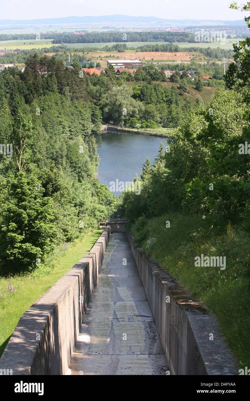 The equalizing reservoir of the Grane barrage near Goslar, Germany ...