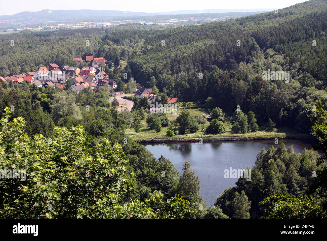 The equalizing reservoir of the Grane barrage near Goslar, Germany ...