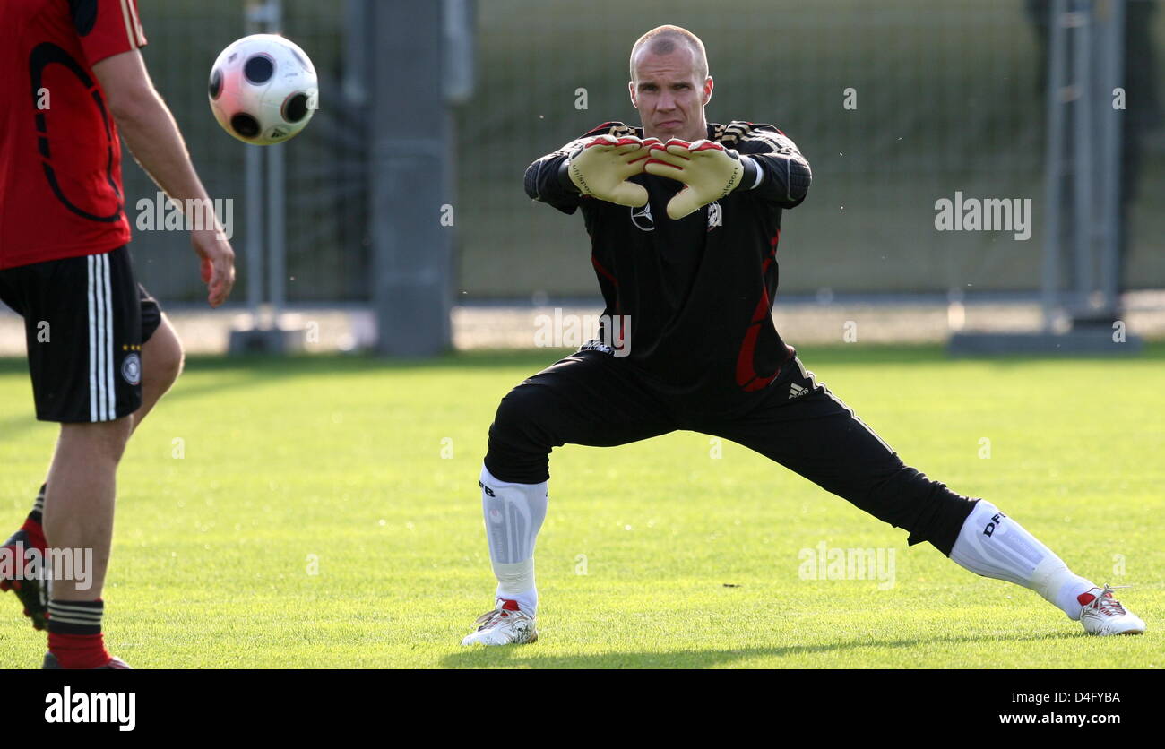 German national goalkeeper Robert Enke is shown in action during the ...