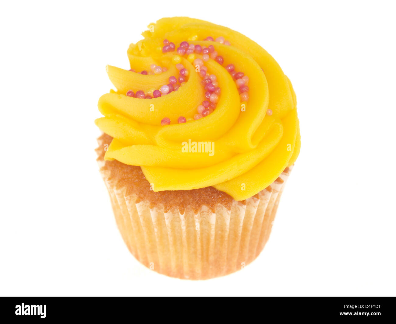 Single Individual Baked Fancy Cup Cake With Decorative Coloured Icing ...