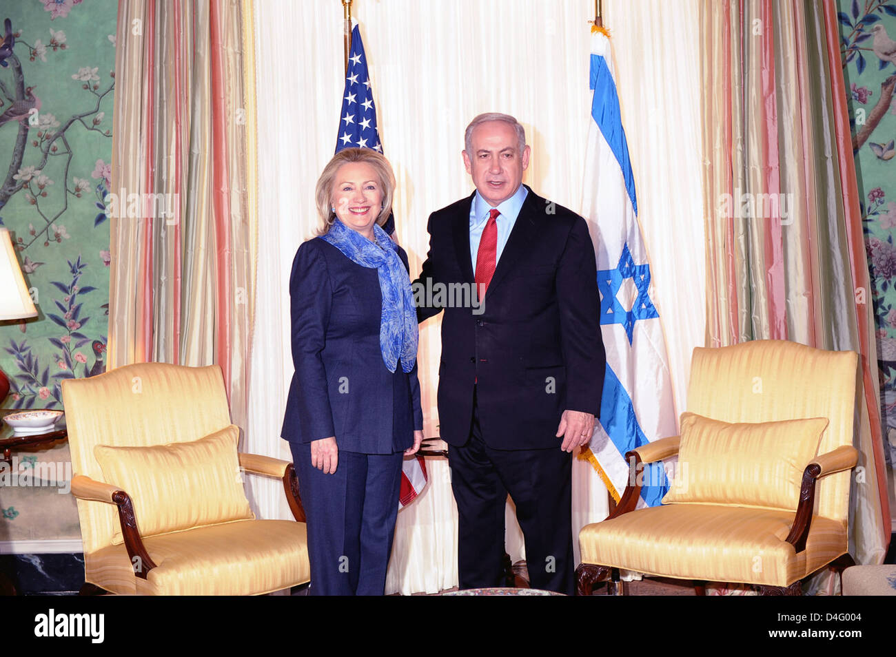 Secretary Clinton Meets With Israeli Prime Minister Netanyahu Stock ...