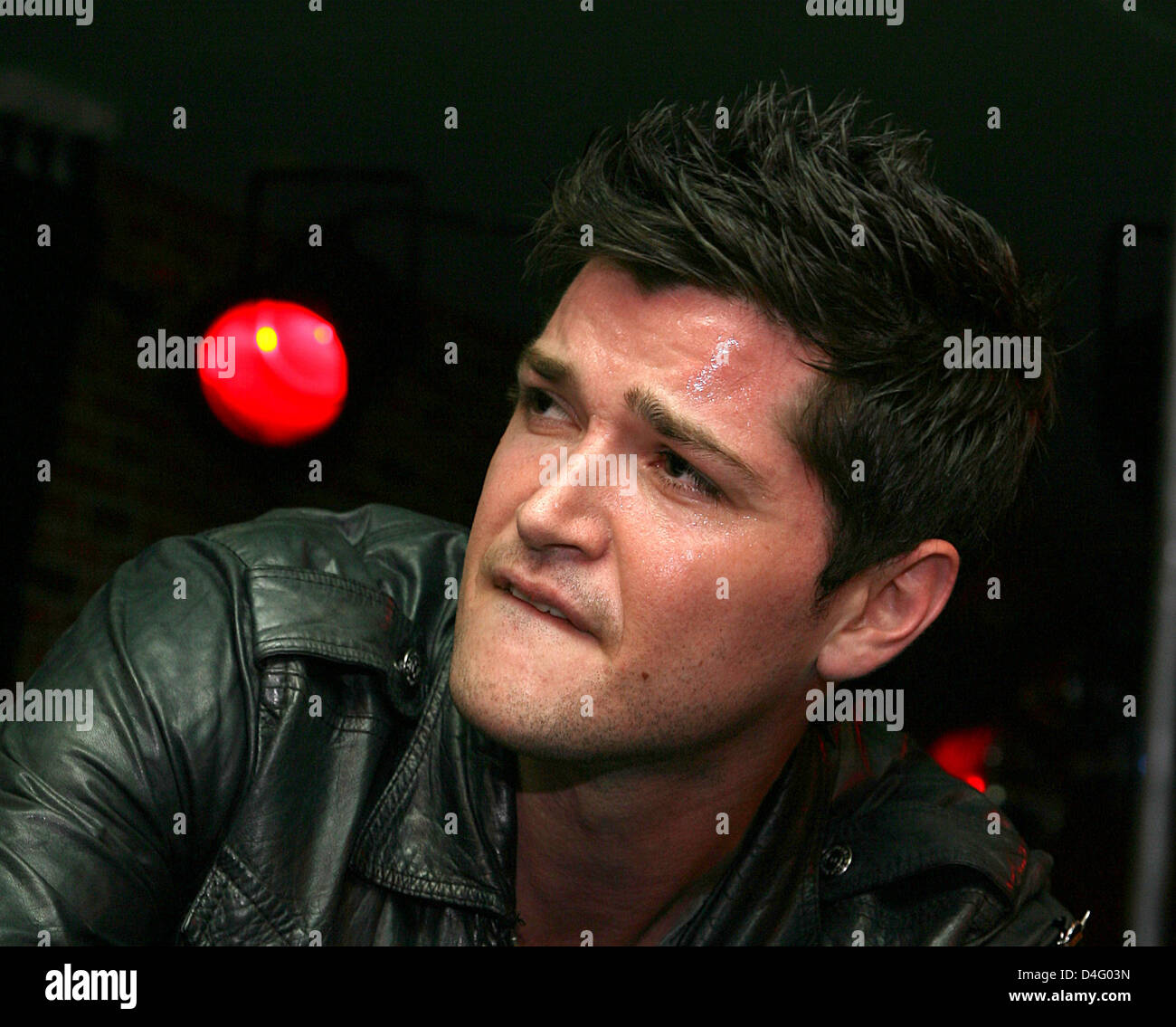 Danny O'Donoghue, singer of Irish band 'The Script', performs during an ...