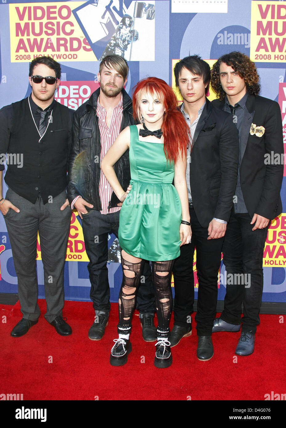 US band 'Paramore' arrives at the 2008 MTV Video Music Awards at ...