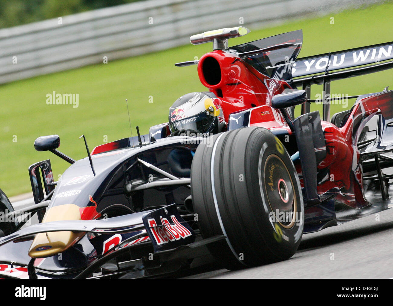German Formula One driver Sebastian Vettel of Toro Rosso is shown in ...