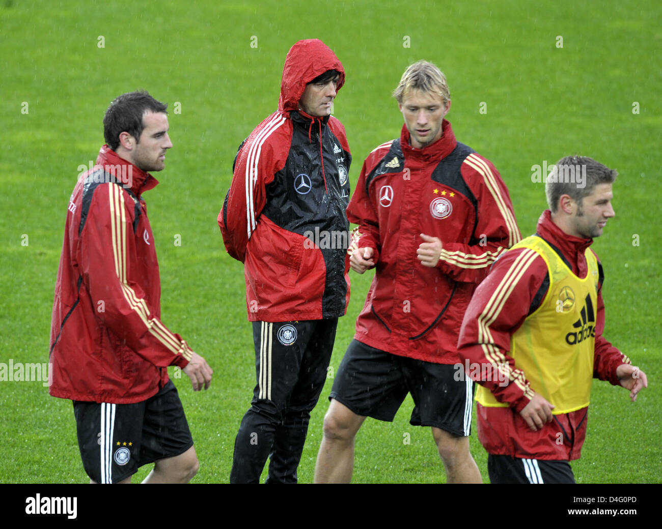 German national soccer team head coach Joachim Loew (2-L)pictured with ...