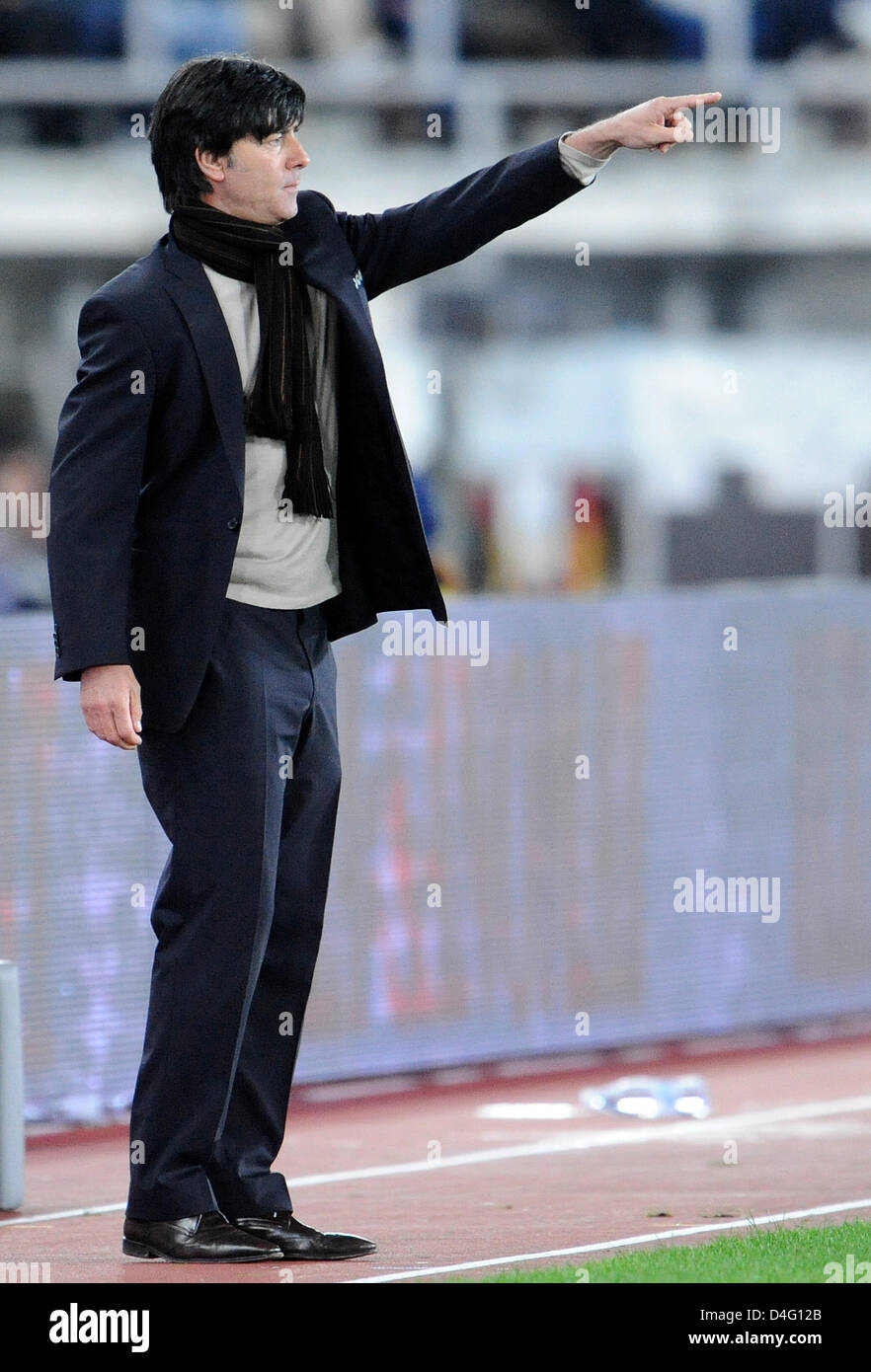 German national coach Joachim Loew gestures during the group four World ...