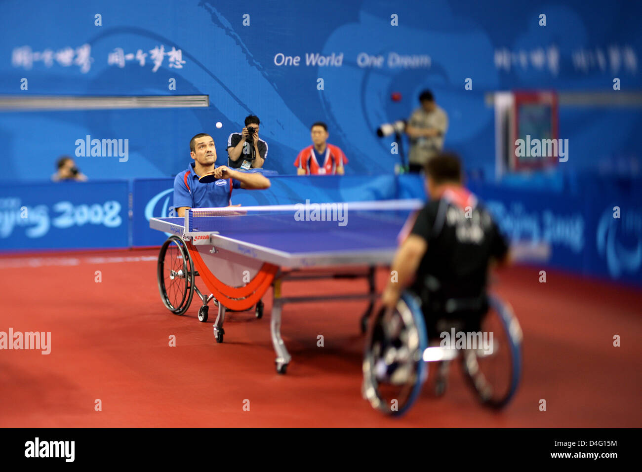French table tennis player Christophe Durand faces Korean Eun-Chang ...