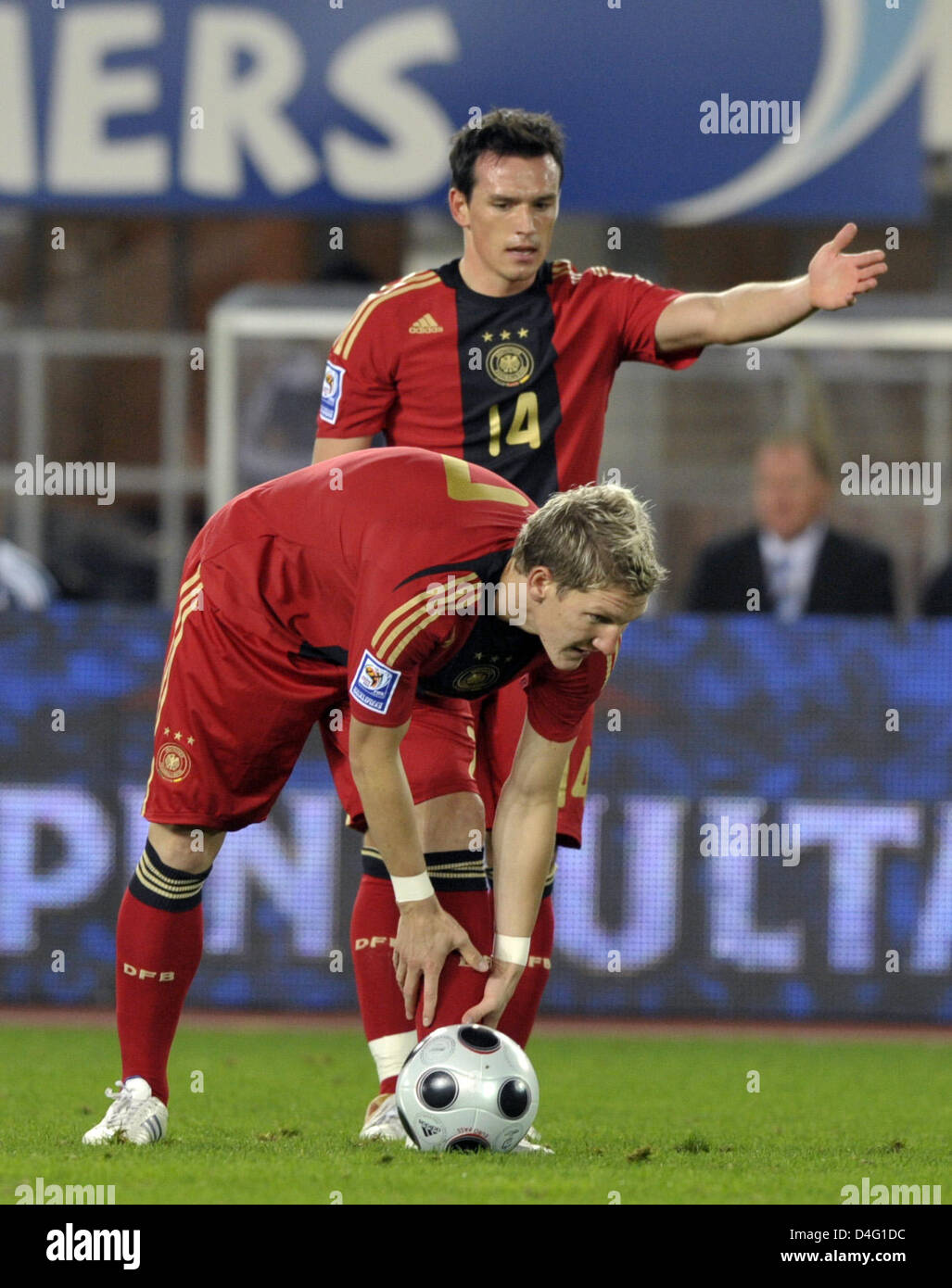 German player Bastian Schweinsteiger and Heiko Westermann seen during ...