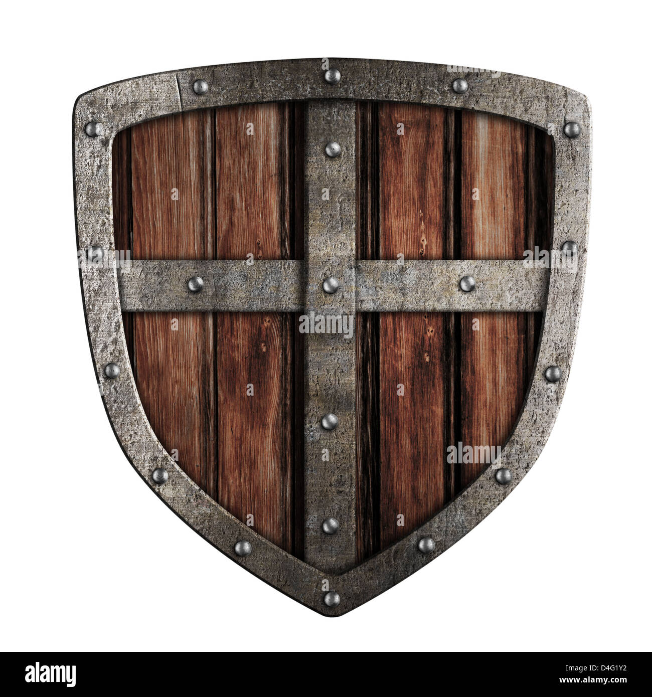 Old Crusader Wooden Shield Illustration Stock Photos & Old Crusader ...