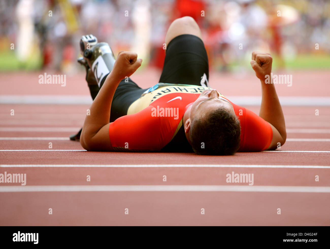 German athelete Heinrich Popow finishes second the 100m at the Beijing ...