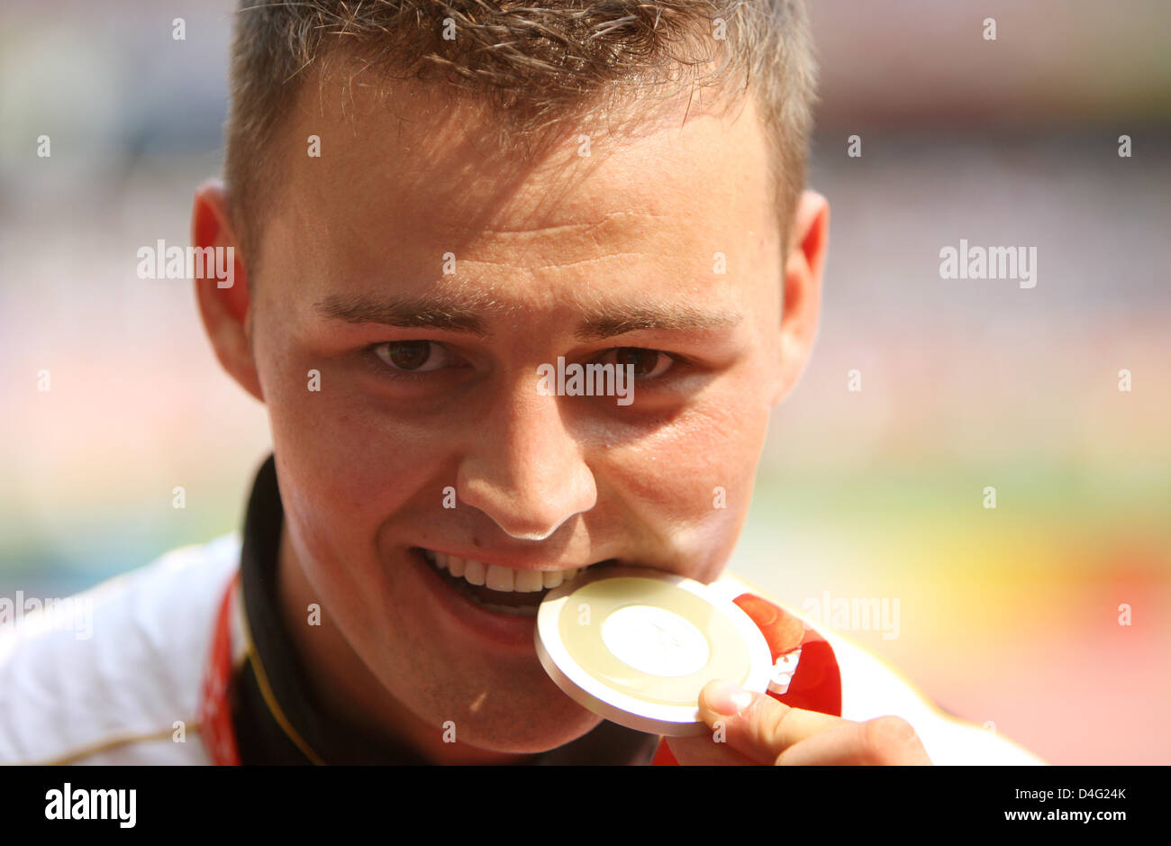 German athelete Heinrich Popow finishes second the 100m at the Beijing ...