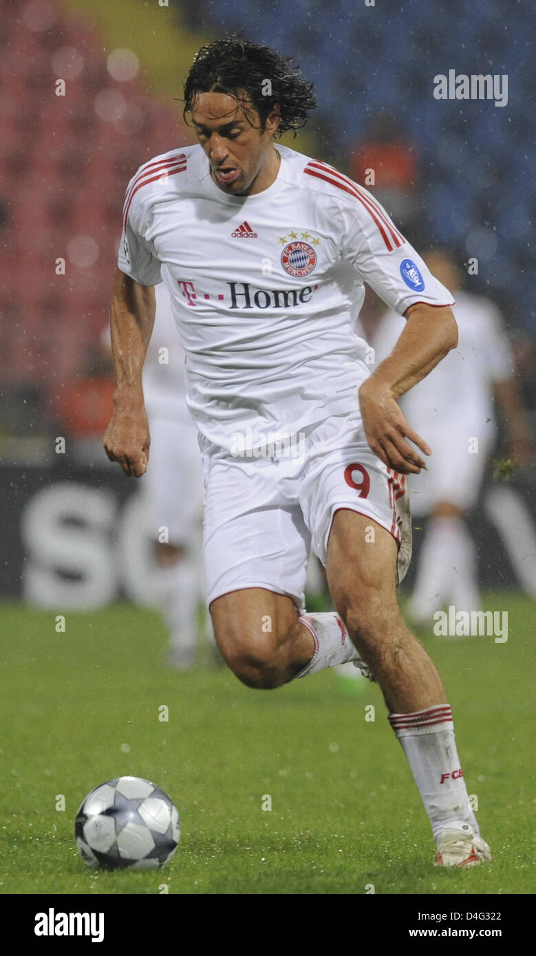 Luca Toni of FC Bayern Munich is shown in action during the UEFA ...