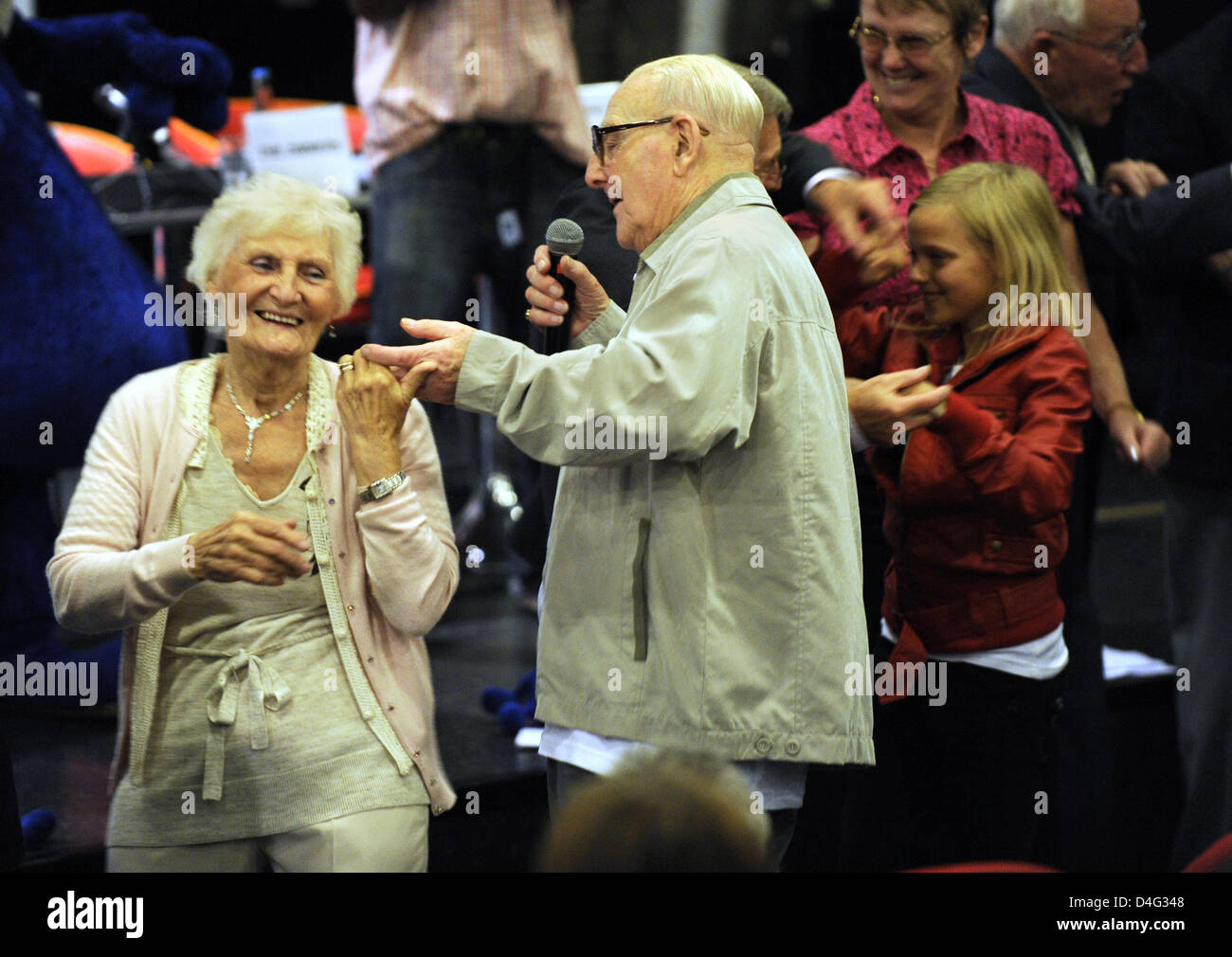 British senior citizens band 'The Zimmers' with lead singer Raffaele ...