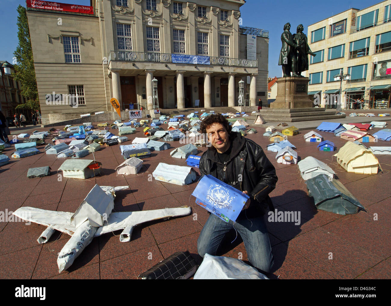 German action artist Hermann Josef Hack pictured in his installation in ...