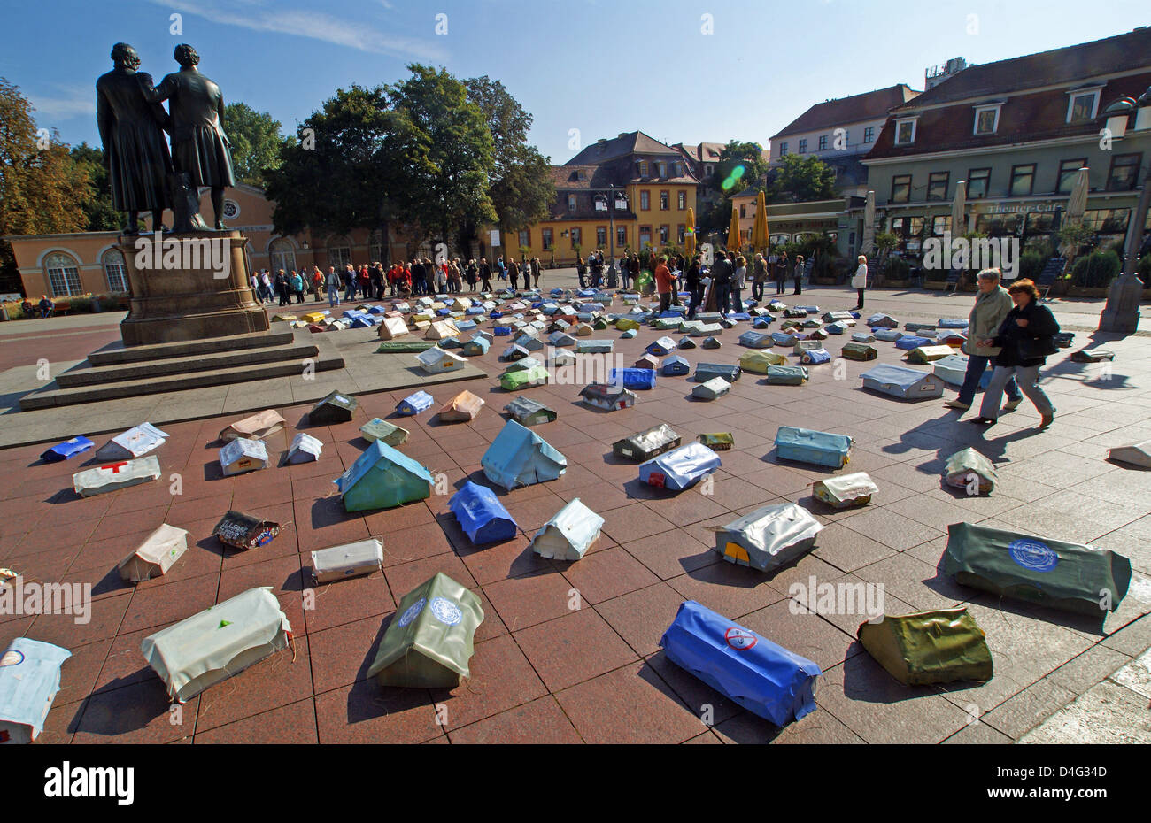 German action artist Hermann Josef Hack pictured in his installation in ...
